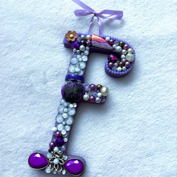 Wall Decor | Letter F Initial F Decor Purple Wall Decor | Poshmark